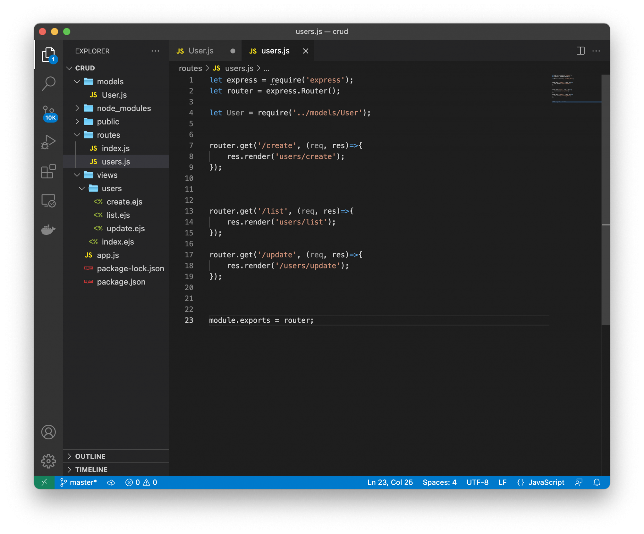 Nodejs And Express CRUD - Moe's Link
