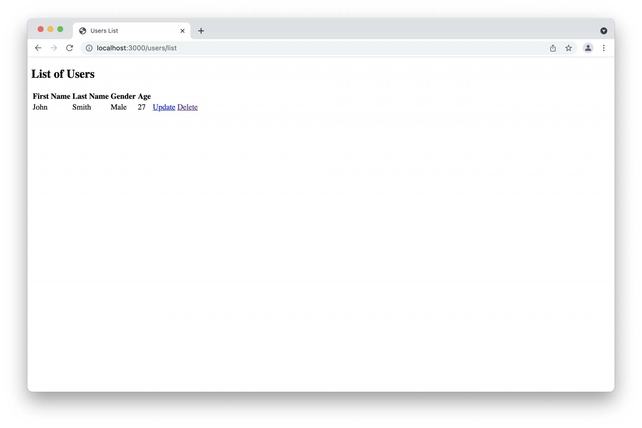 Nodejs And Express CRUD - Moe's Link