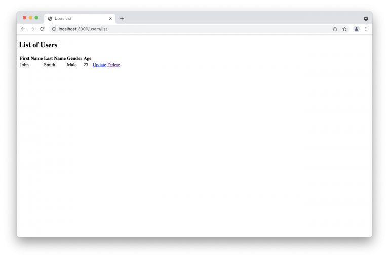 Nodejs And Express CRUD - Moe's Link